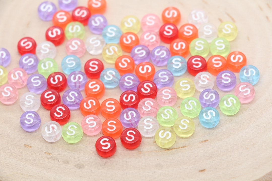 Letter S Beads, Mix Translucent Alphabet Letter Beads, Individual ...