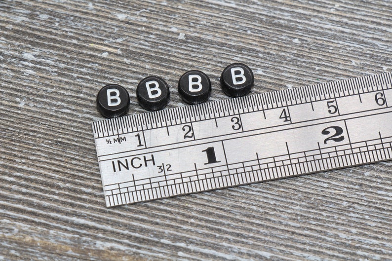 Letter B Alphabet Beads Black Alphabet Letter Beads Acrylic | Etsy