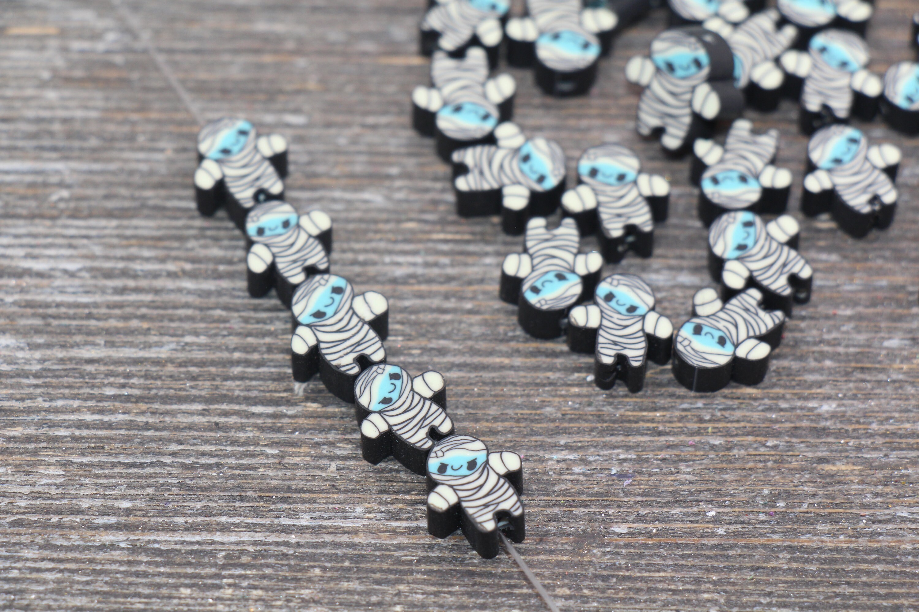 Mummy Polymer Clay Beads Monster Mummy Clay Beads Zombie - Etsy