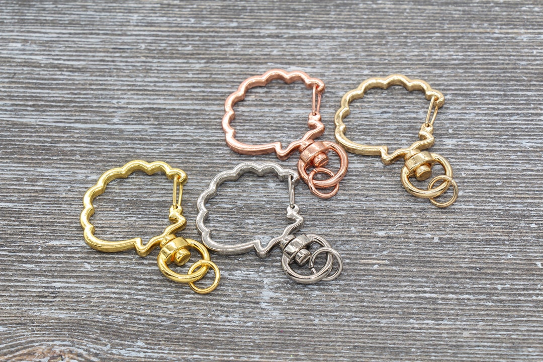 5 Shell Clasp Key Chain, Sea Shell Swivel Clasp Key Rings, Sea Shell ...