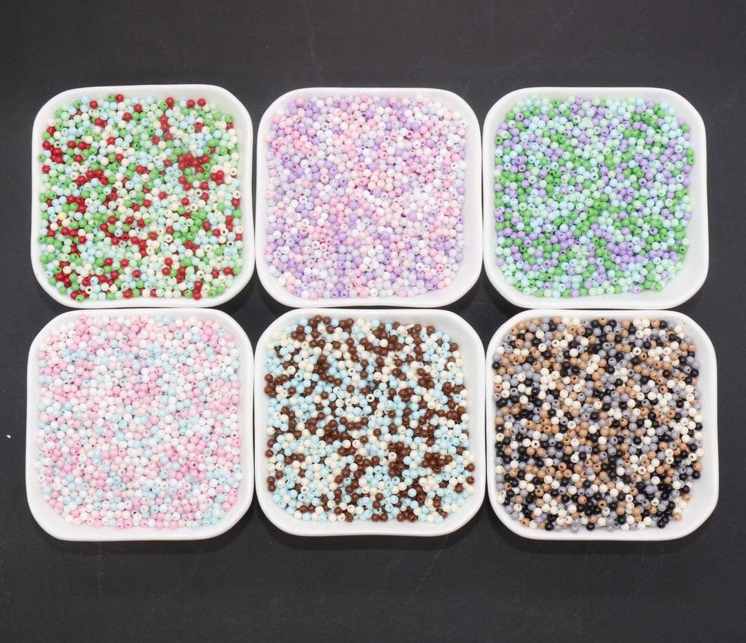 3mm Mix Round Beads, Plastic Round Beads, Round Spacer Beads, Bubblegum ...