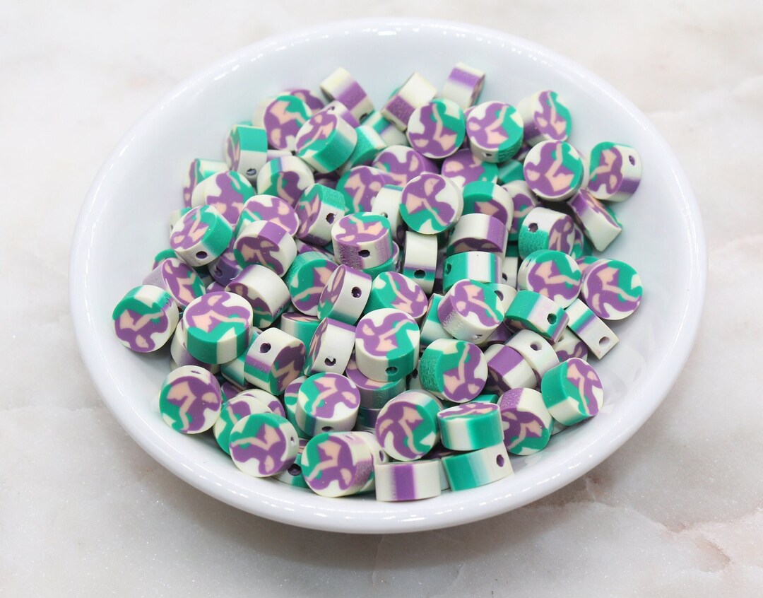 Mermaid Polymer Clay Beads, Mermaid Cane Beads, Sea Life Themed Beads ...