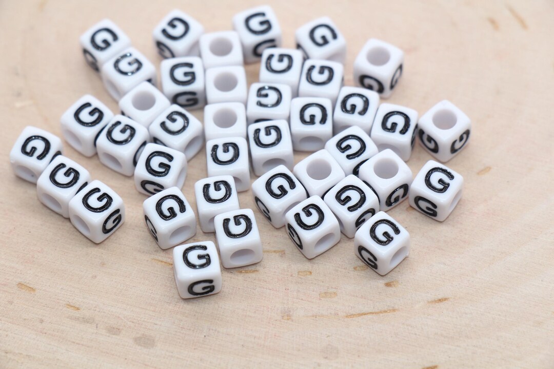 Cube Letter G Beads, Square Letter G Beads, Individual Letter Beads ...