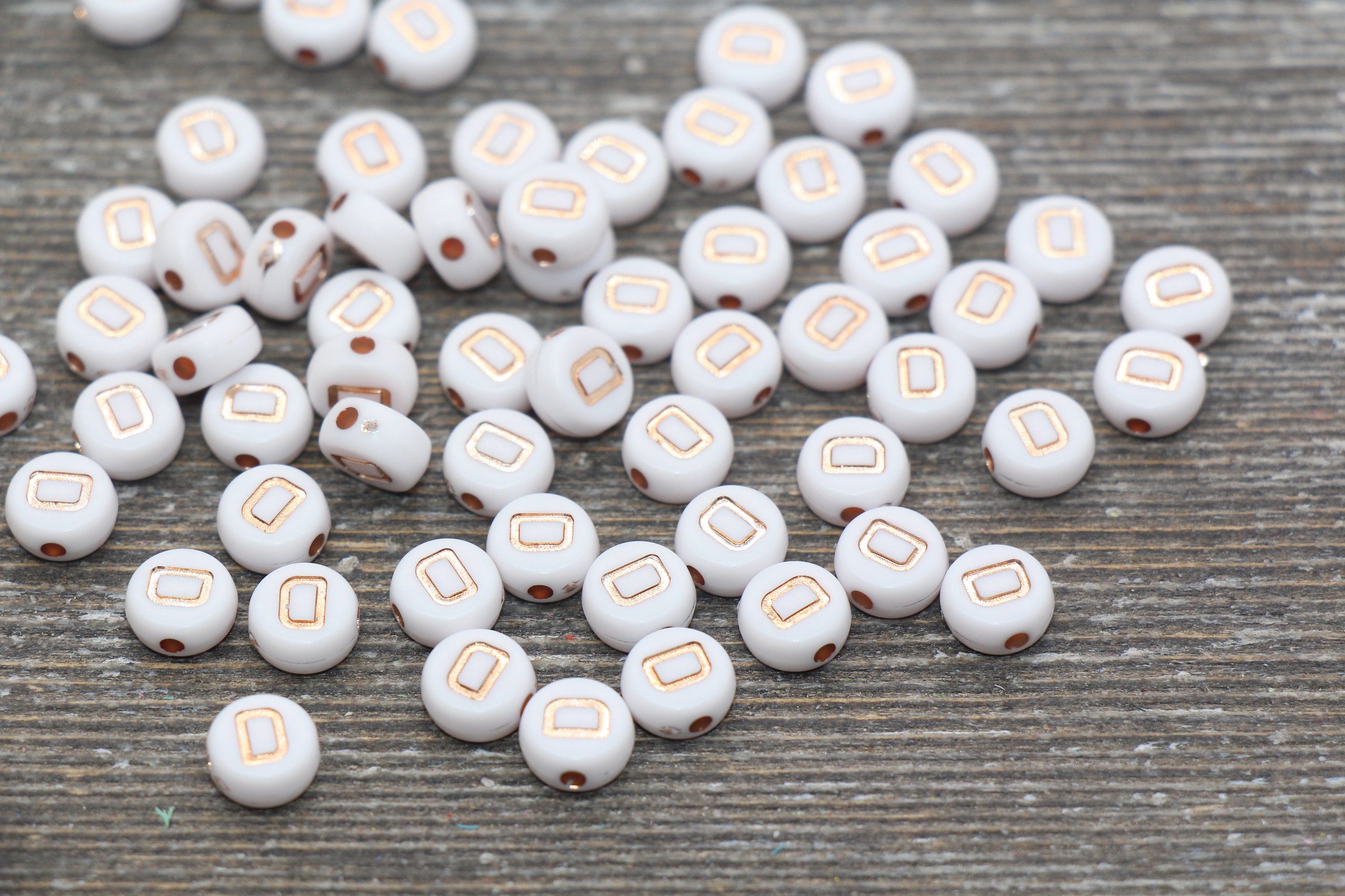 Letter D Alphabet Beads Rose Gold Letter D Beads Individual | Etsy