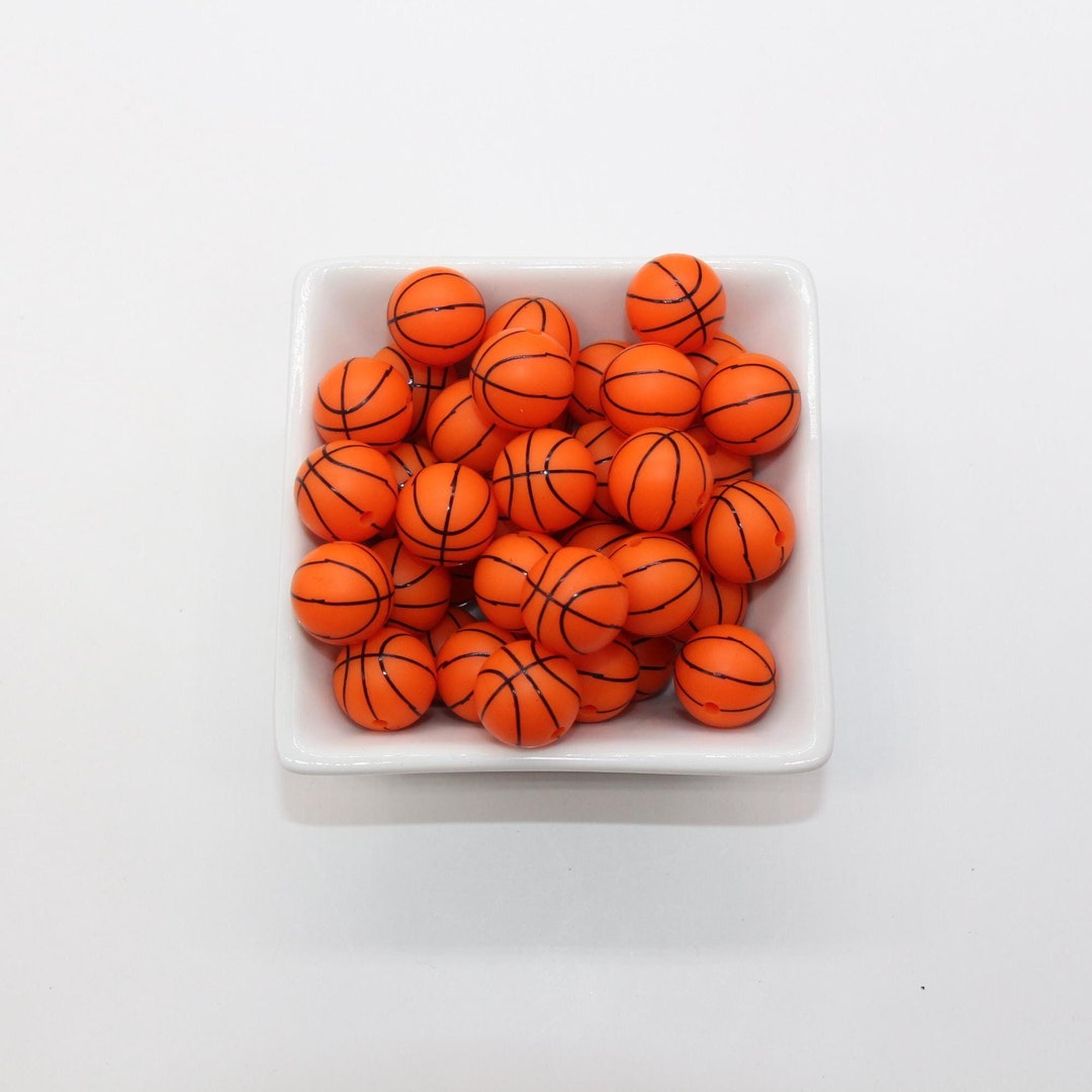 Basketball Silicone Beads, Sports Print Silicone Beads, Soft Sports ...