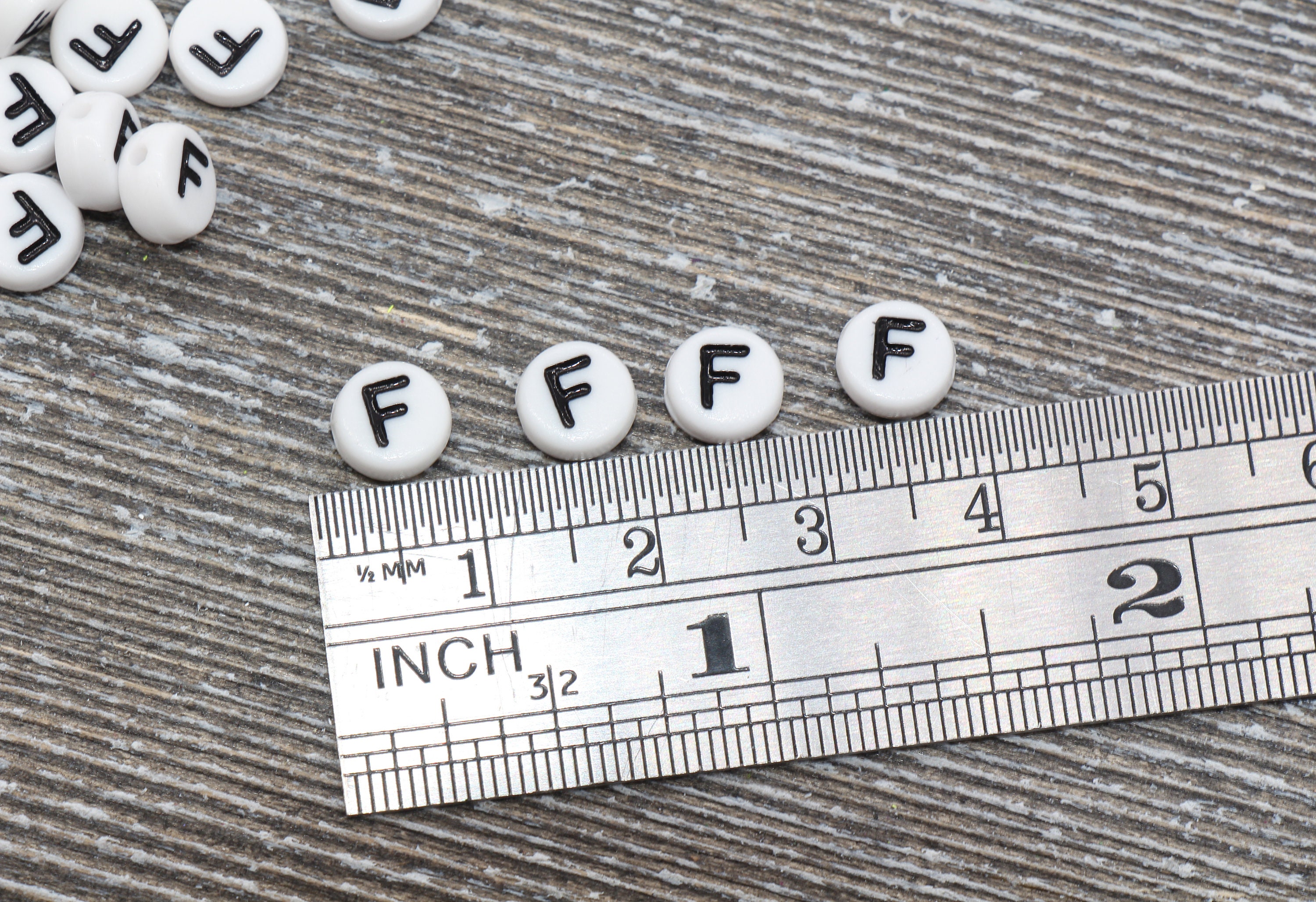 Letter F Alphabet Beads White Alphabet Letter Beads Acrylic | Etsy