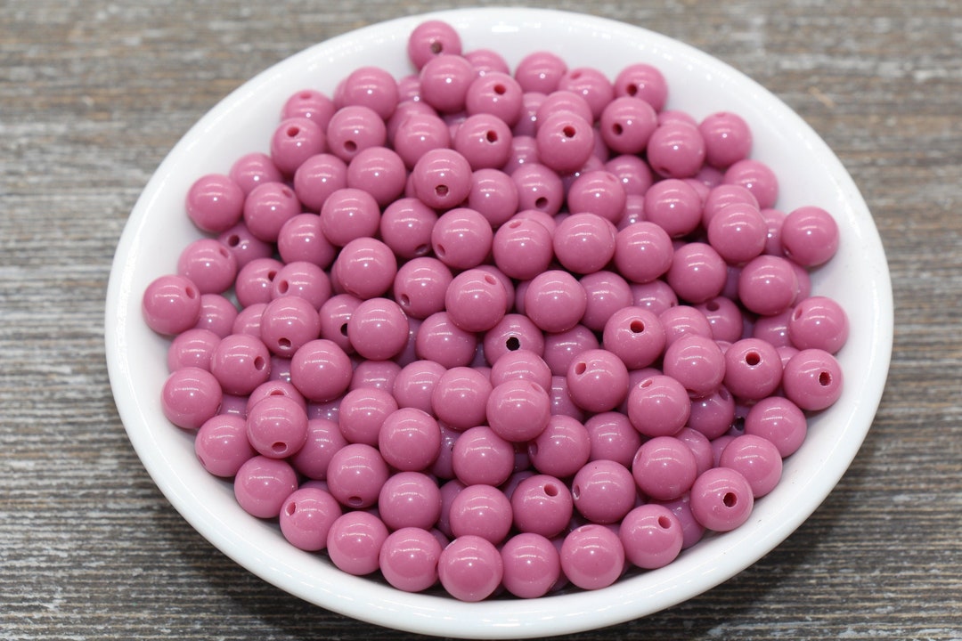 8mm Turkish Rose Gumball Beads, Round Acrylic Loose Beads, Bubblegum ...