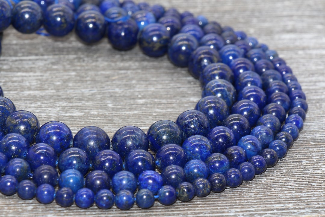 Lapis Lazuli Beads, Deep Blue Lapis Lazuli Gemstone Round Beads, Stone ...