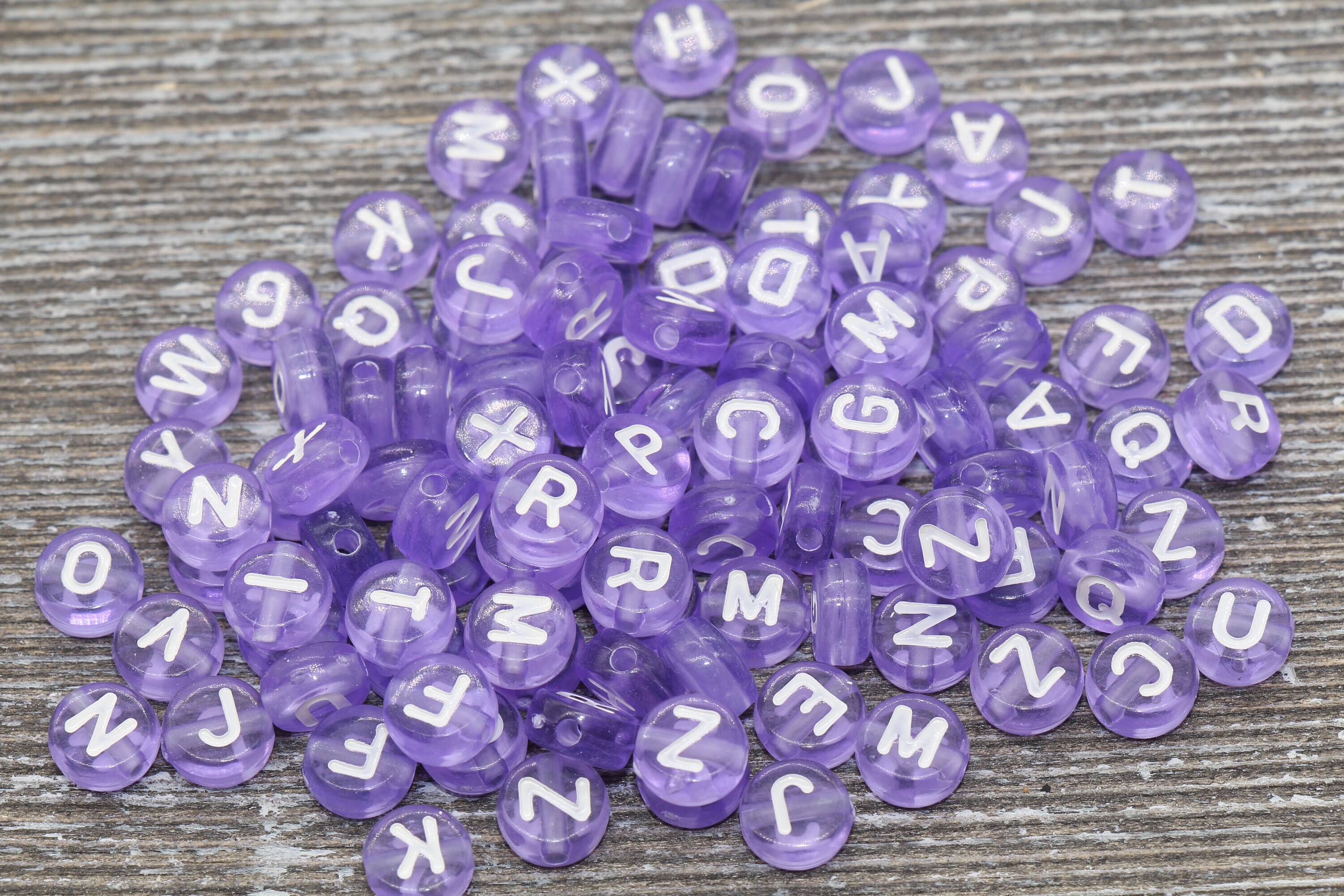 Purple Alphabet Letter Beads Translucent Acrylic Purple - Etsy