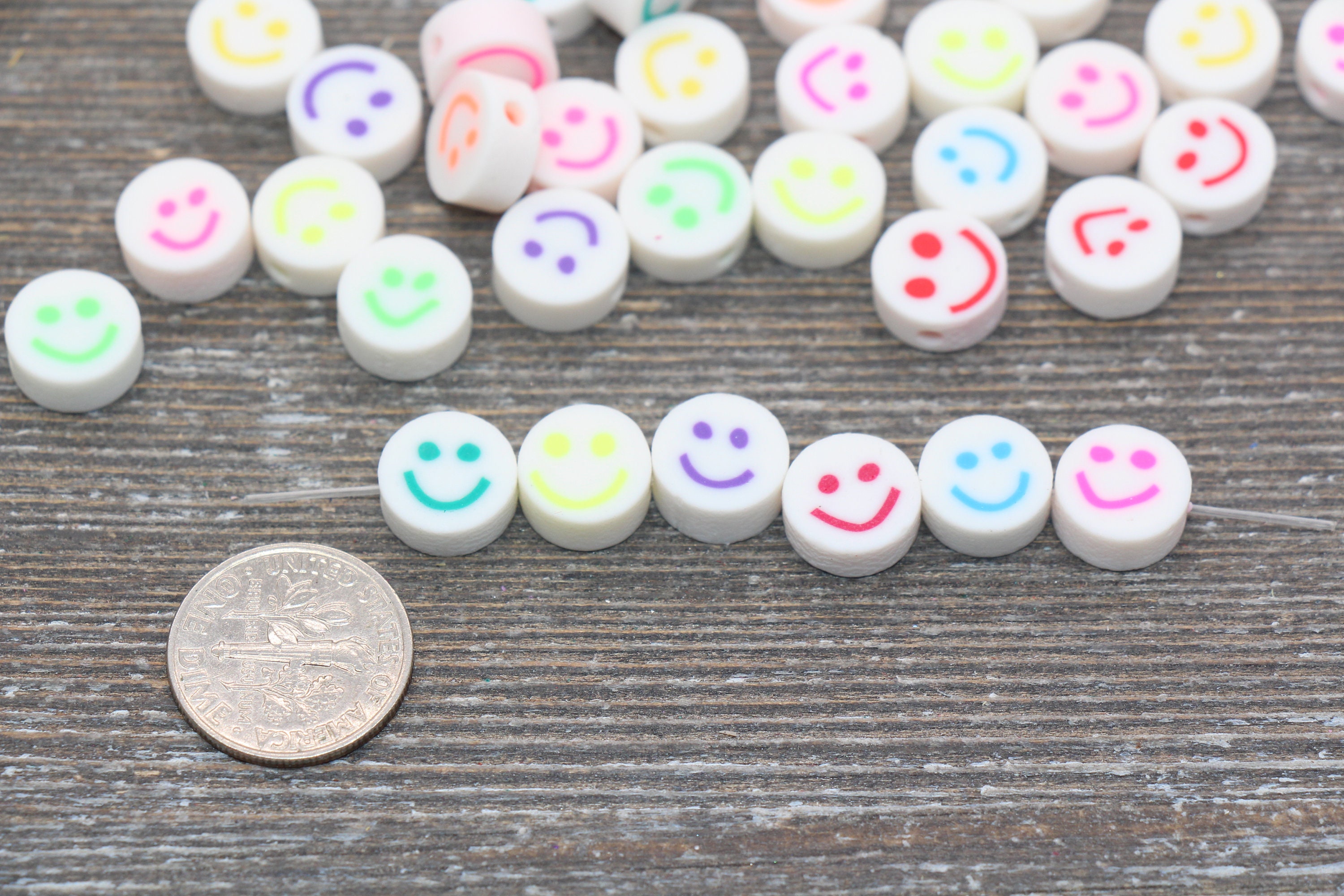 Smiley Face Polymer Clay Beads Mix Color Smiley Face Fimo - Etsy