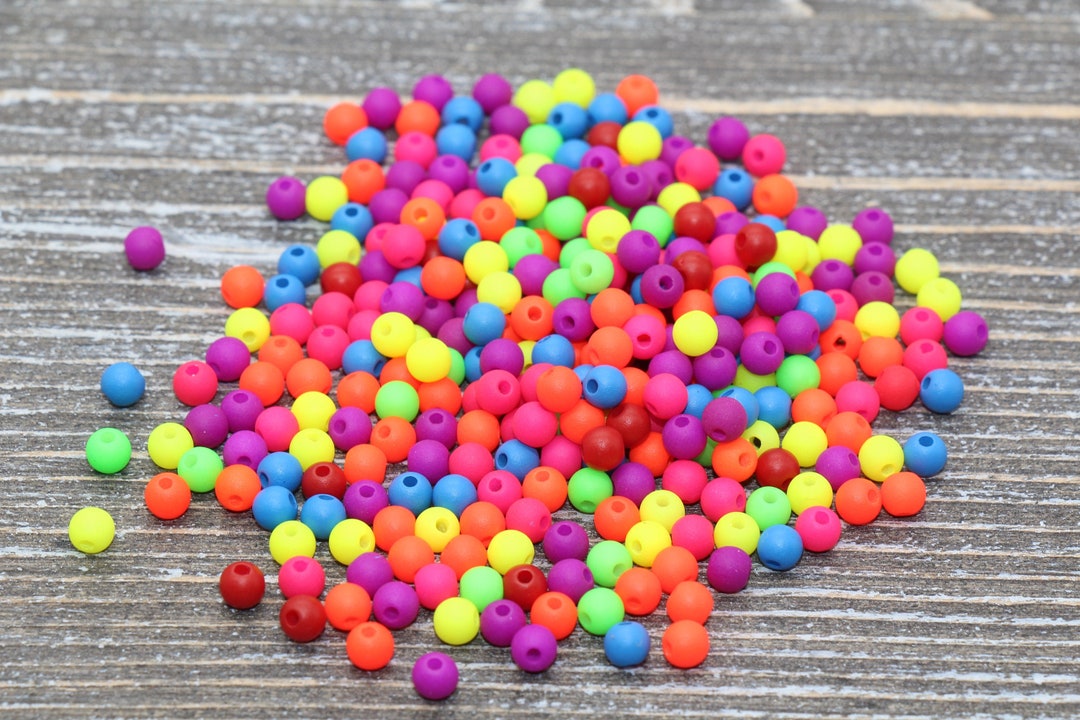 4mm Matte Round Beads, Acrylic Gumball Beads, Mixed Round Spacer Beads ...