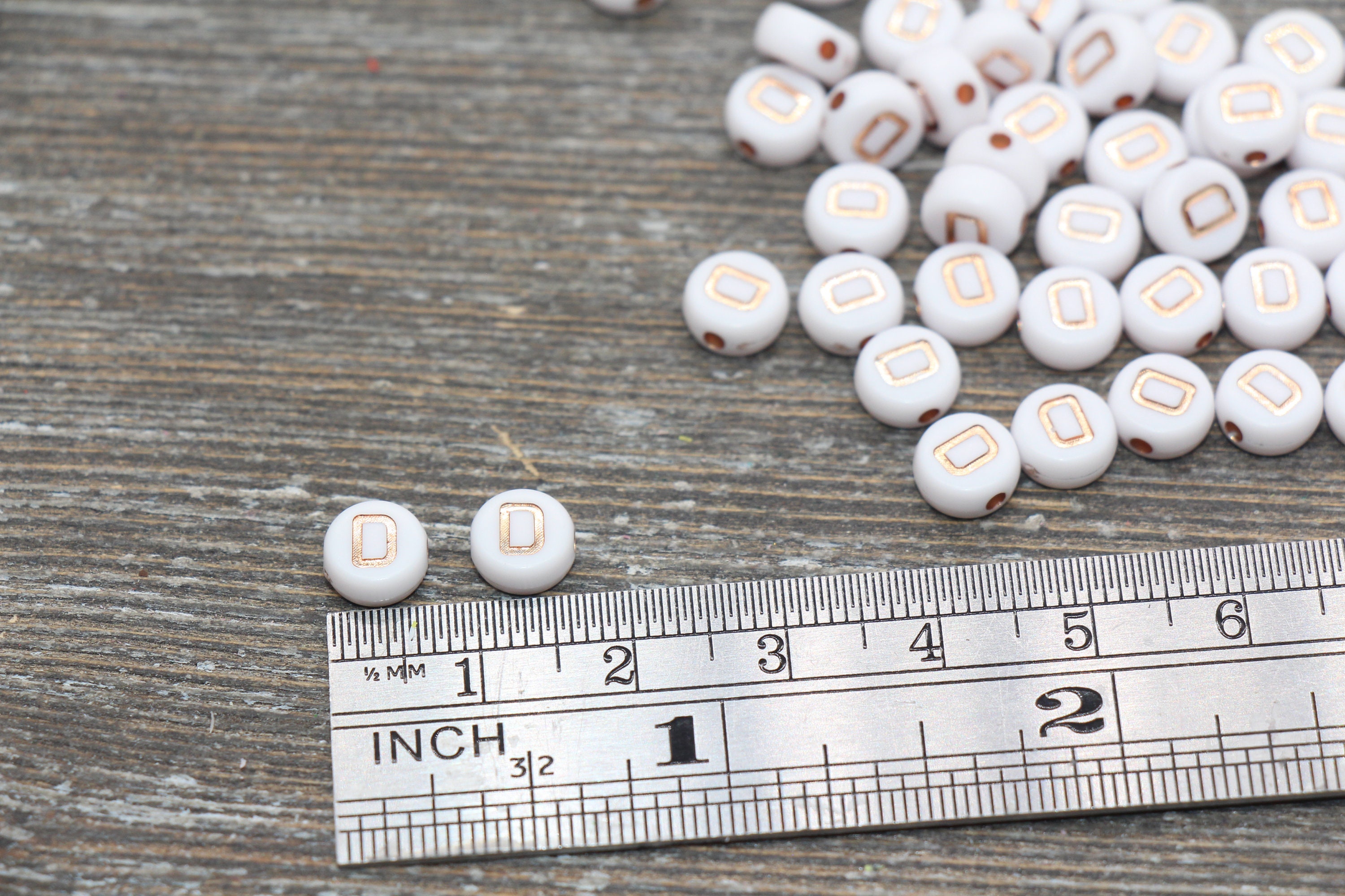 Letter D Alphabet Beads Rose Gold Letter D Beads Individual | Etsy