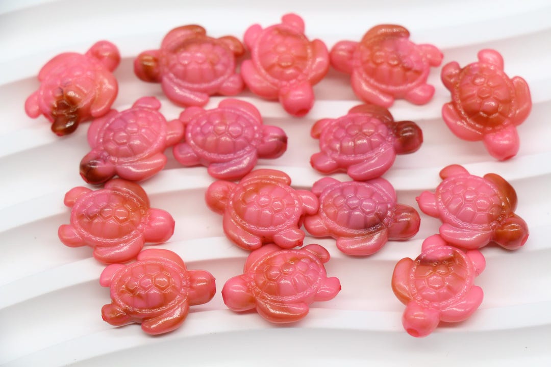 14mm Pink Sea Turtle Beads, Ocean Animal Beads for Jewelry Making #3917 ...