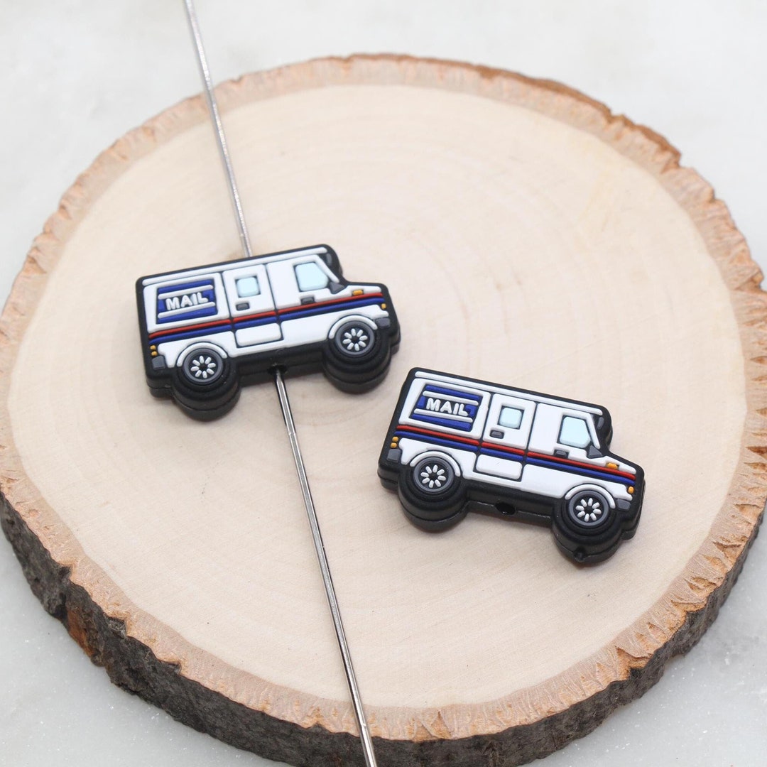 Mail Truck Silicone Focal Beads, Postal Mail Truck Silicone Beads ...