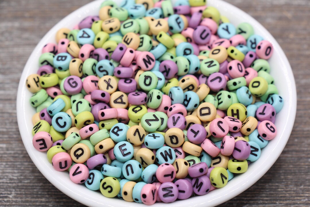 Multicolor Alphabet Beads, Plastic Letter Beads, Mix Color Letter Beads ...