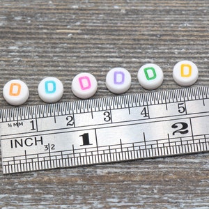 Letter D Alphabet Beads, Multicolored White Alphabet Letter Beads ...