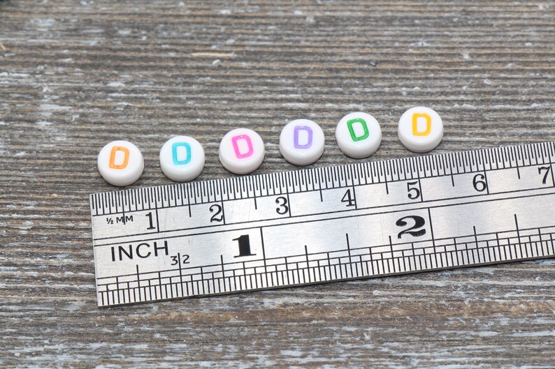 Letter D Alphabet Beads Multicolored White Alphabet Letter | Etsy
