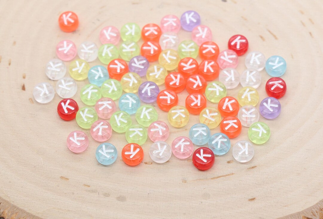 Letter K Beads, Mix Translucent Alphabet Letter Beads, Individual ...