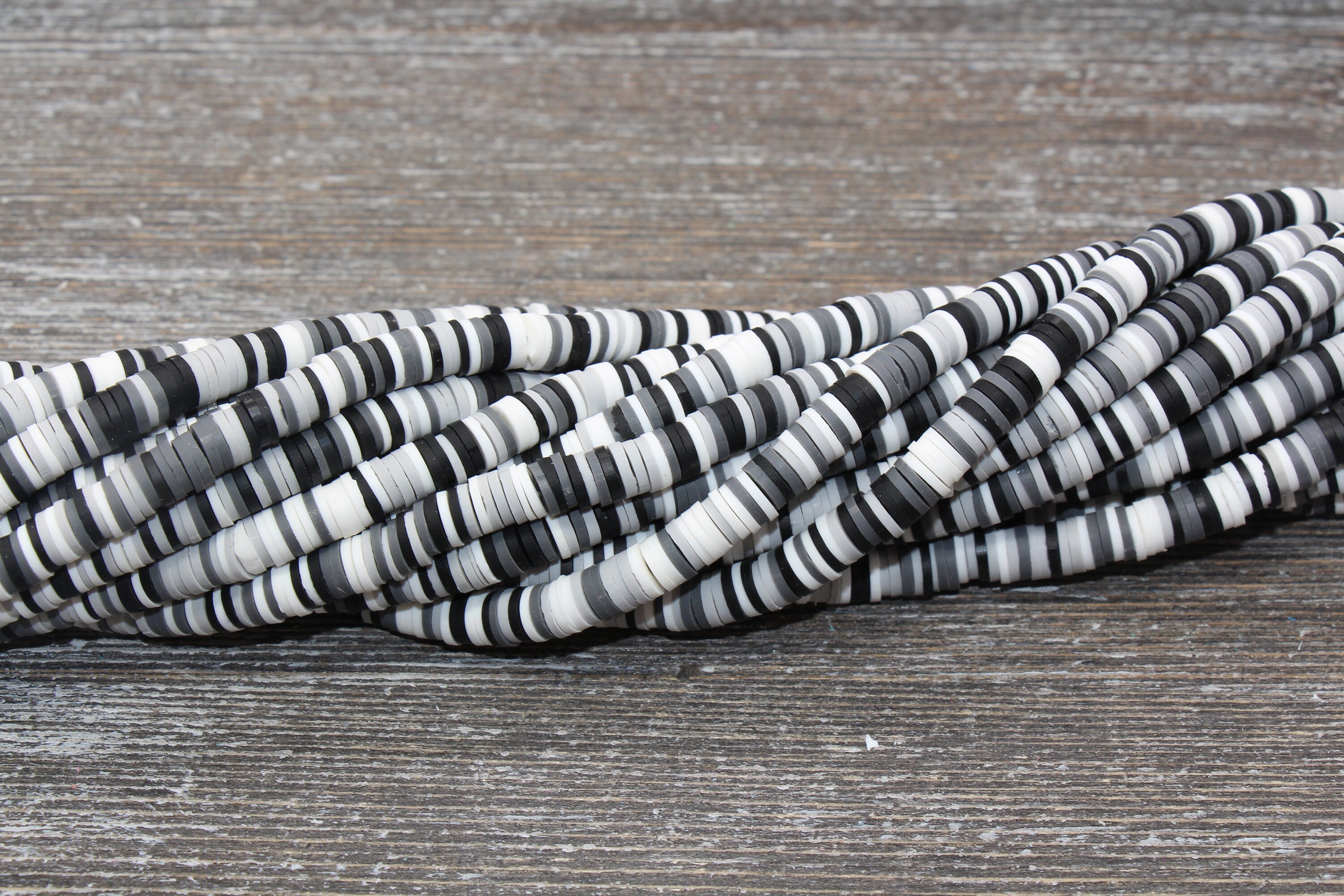 6mm Multicolored Polymer Clay Disc Beads Gray White and - Etsy