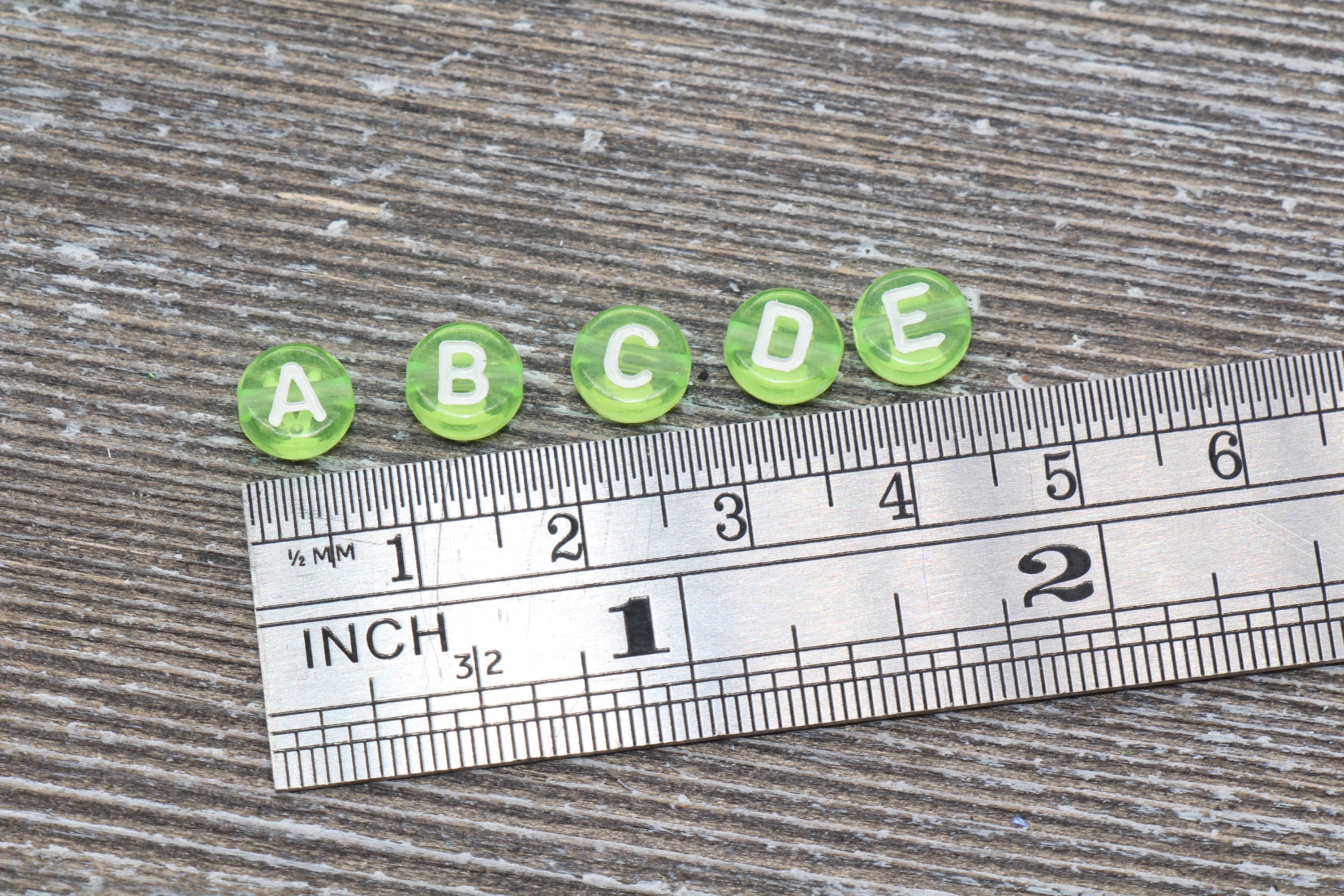 Green Alphabet Letter Beads Translucent Acrylic Green Letters | Etsy