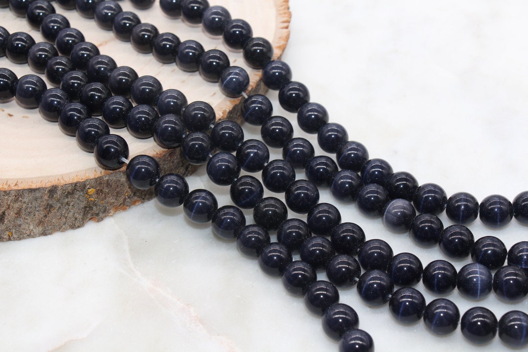 11mm Navy Blue Cat Eye Beads, Blue Glass Cat Eye Beads, #262 - Etsy