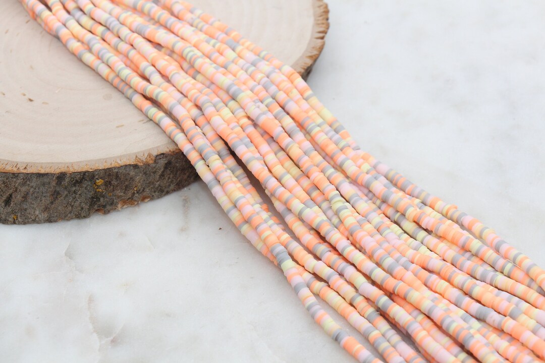 4mm Multicolor Heishi Beads, Multicolored Polymer Clay Disc Beads, Mix ...