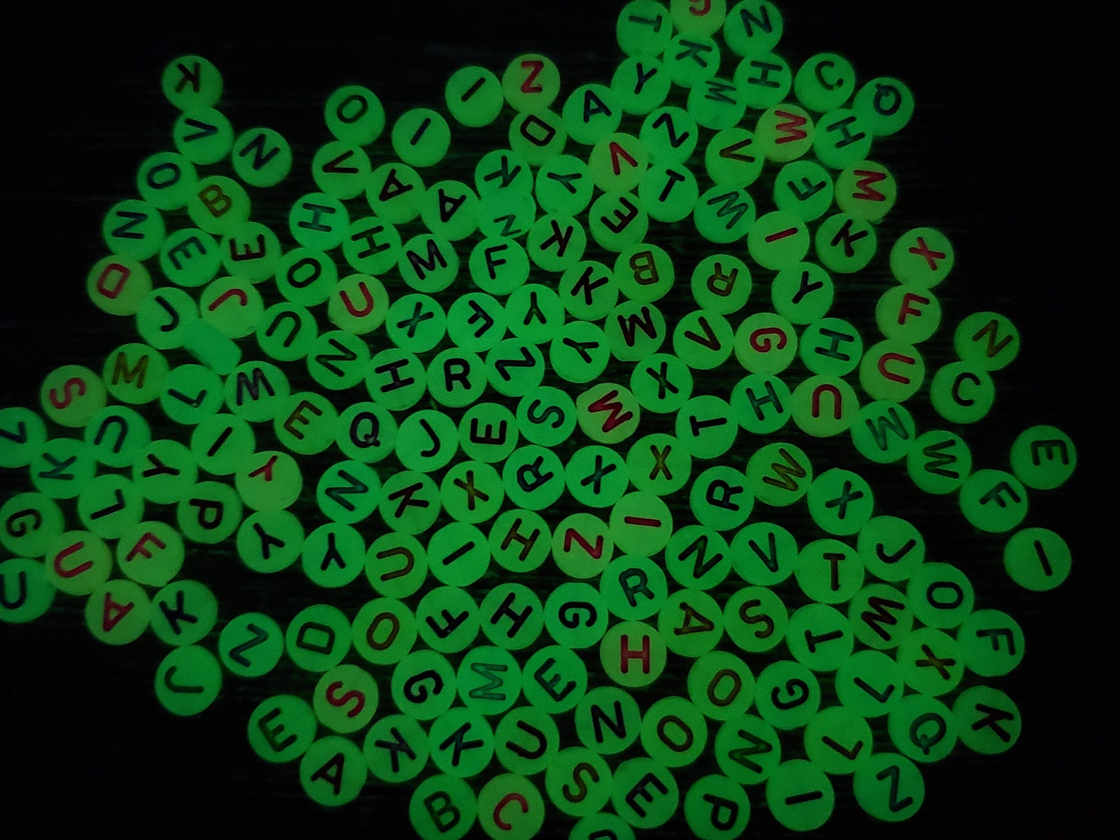 Glow in Dark Alphabet Letter Beads Multicolored Letters | Etsy UK