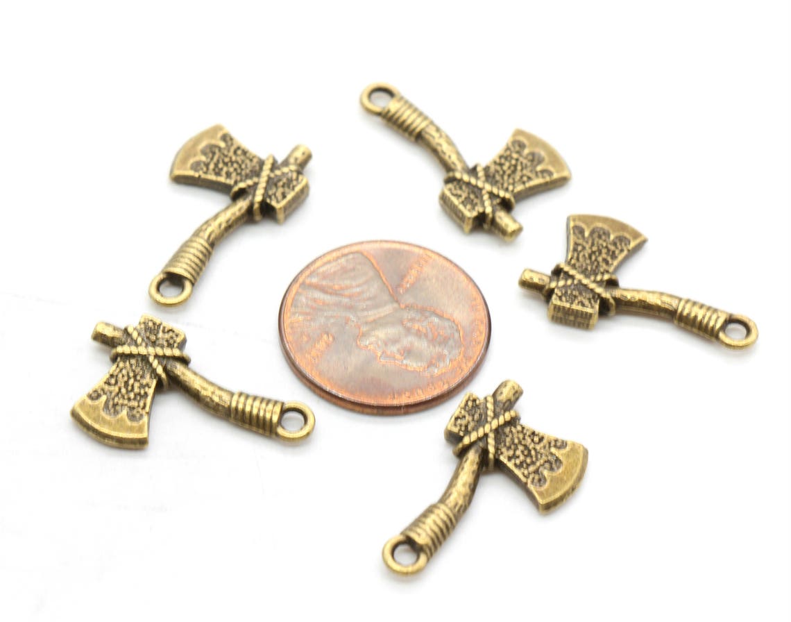 8 Pcs Hatchet Charms Hardware Charms Antique Bronze Tone 2 - Etsy