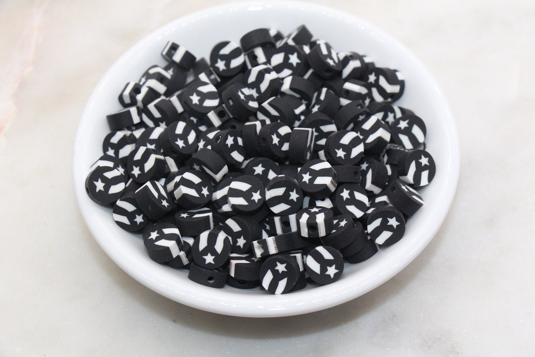 Puerto Rico Flag Polymer Clay Beads, Flag Cane Beads, Jewelry Beads ...