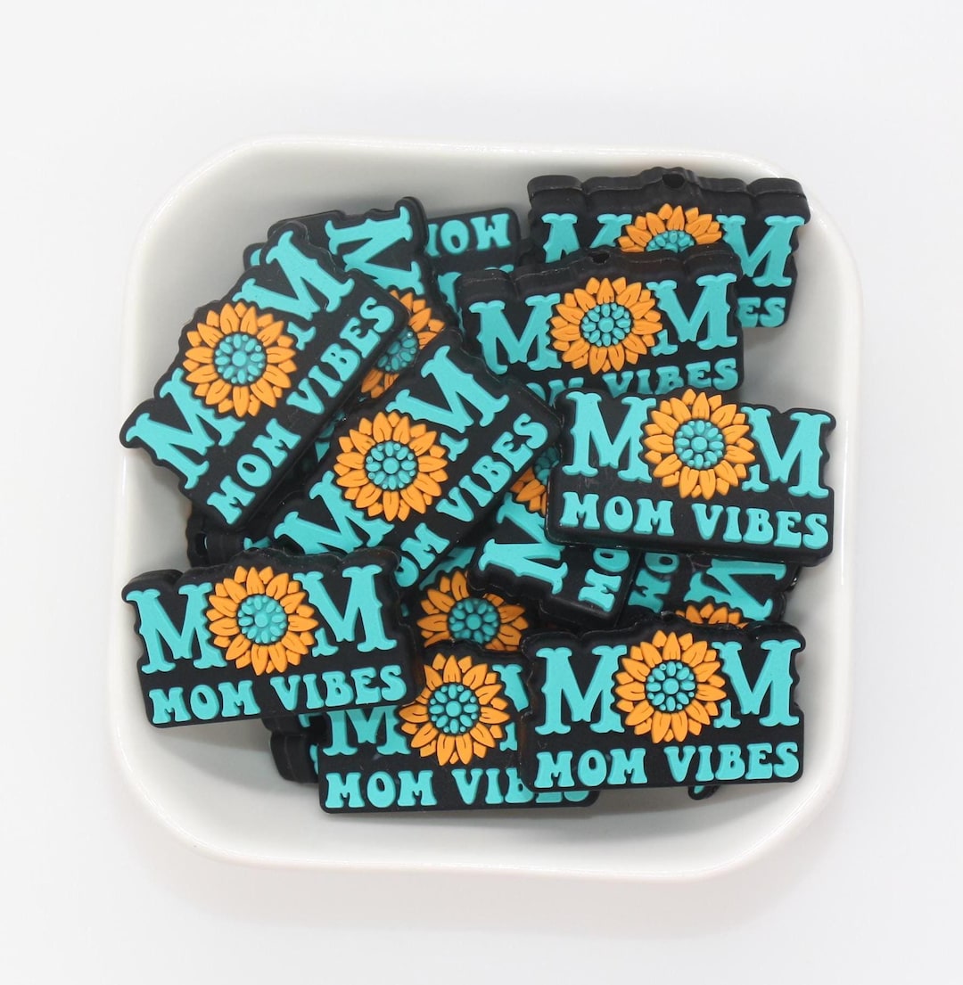 Mom Vibes Beads, Sunflower Mama Silicone Beads, Silicone Chunky Beads ...
