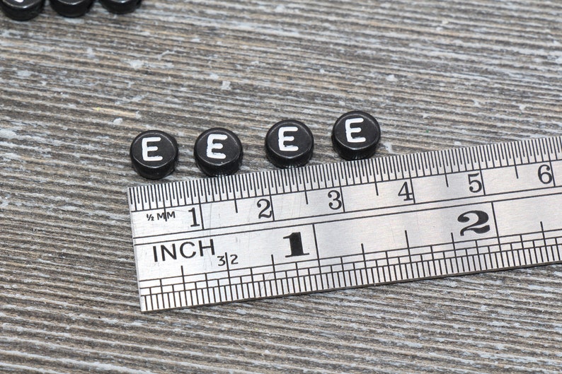 Letter E Alphabet Beads Black Alphabet Letter Beads Acrylic | Etsy