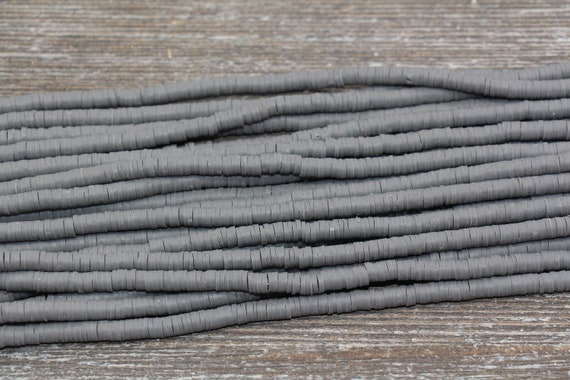 4mm Gray Heishi Beads Gray Polymer Clay Disc Beads African | Etsy