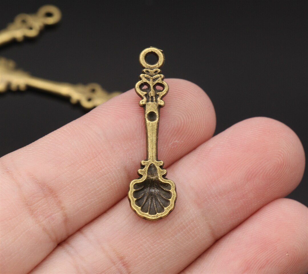 8 Pcs Spoon Charms Antique Bronze Tone 2 Sided 33x9mm YD055 - Etsy