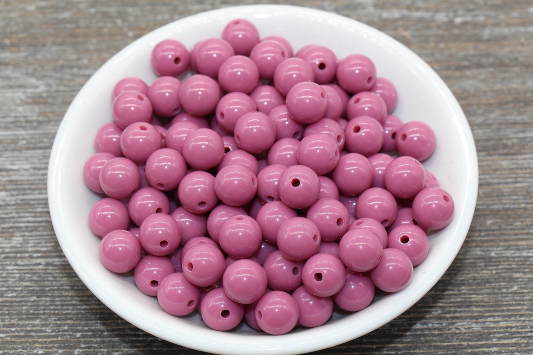 10mm Turkish Rose Gumball Beads, Round Acrylic Loose Beads, Bubblegum ...