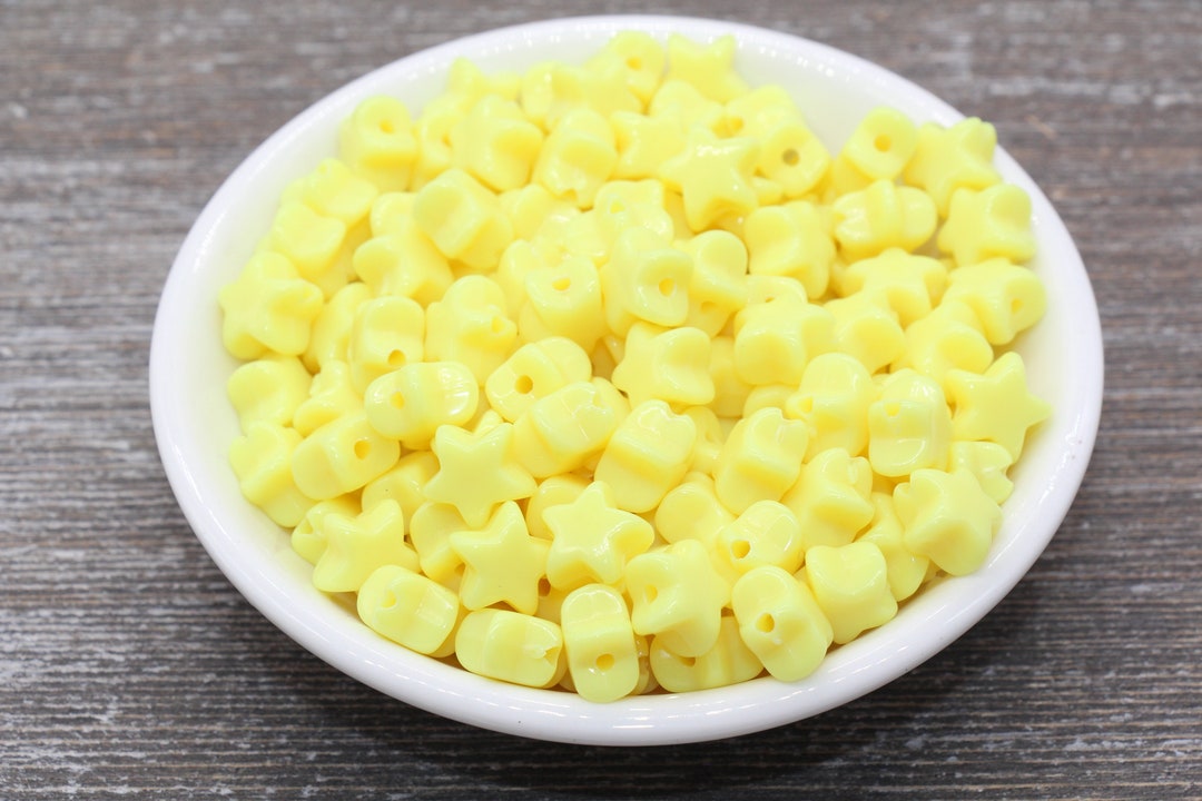 Yellow Star Beads, Yellow Acrylic Star Beads, Plastic Star Beads 1492 ...