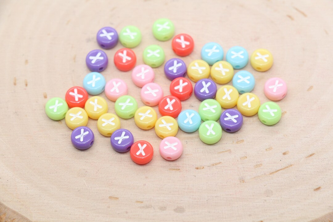Letter X Beads, Pastel Mix Alphabet Letter Beads, Individual Letter ...