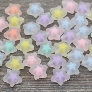 Frosted Star Beads, Matte Star Beads, Multicolor Star Beads, Chunky ...