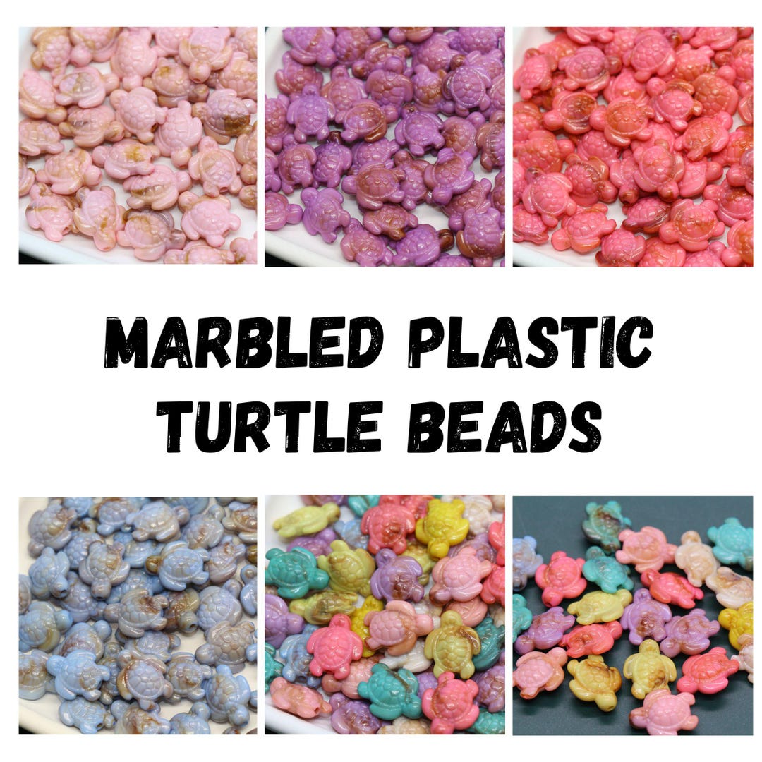 Marbled Turtle Acrylic Beads, 14mm Sea Turtle Beads for Jewelry Making ...