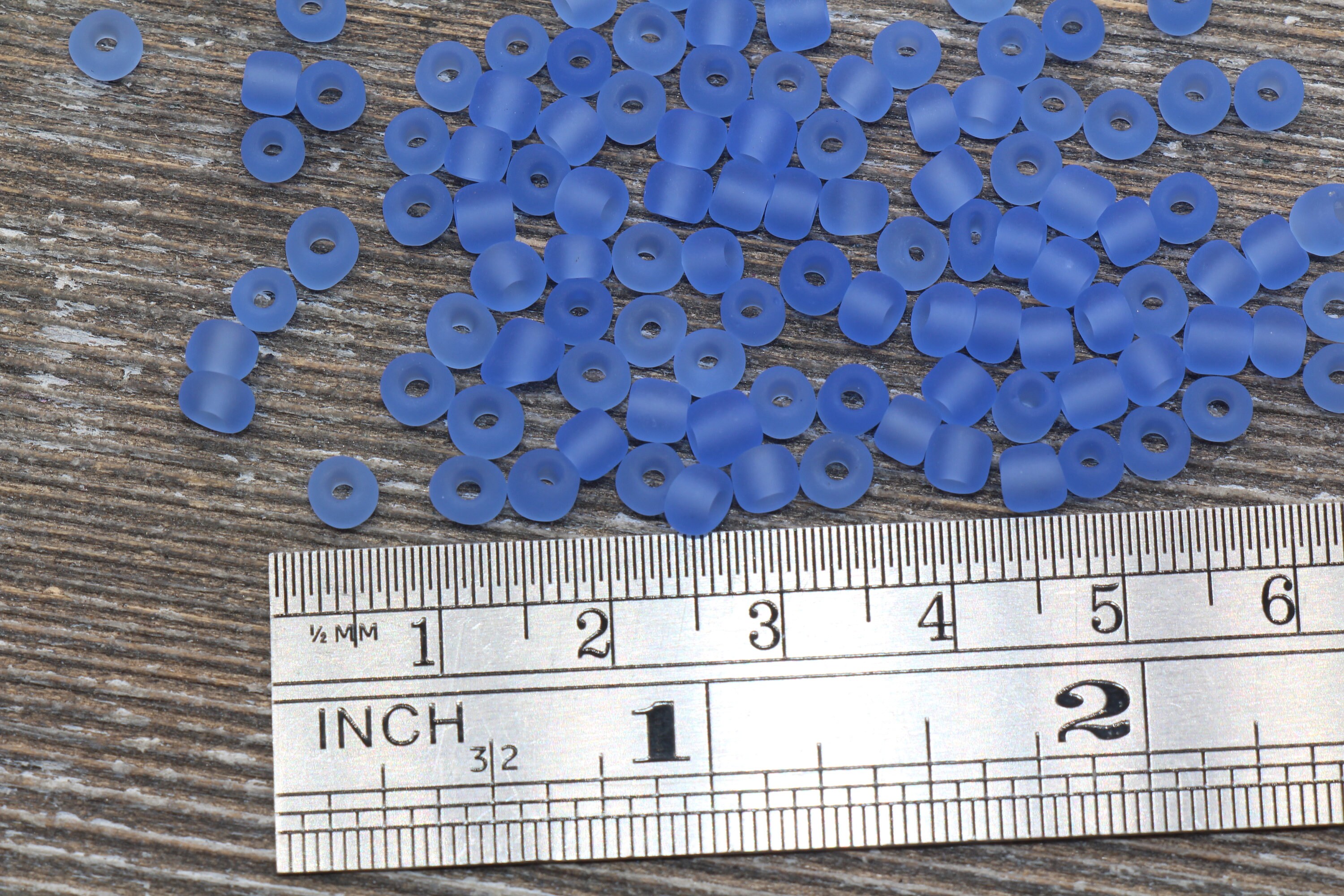 Matte Glass Seed Beads, 4mm 6/0 Glass Round Seed Beads, Matte Blue ...