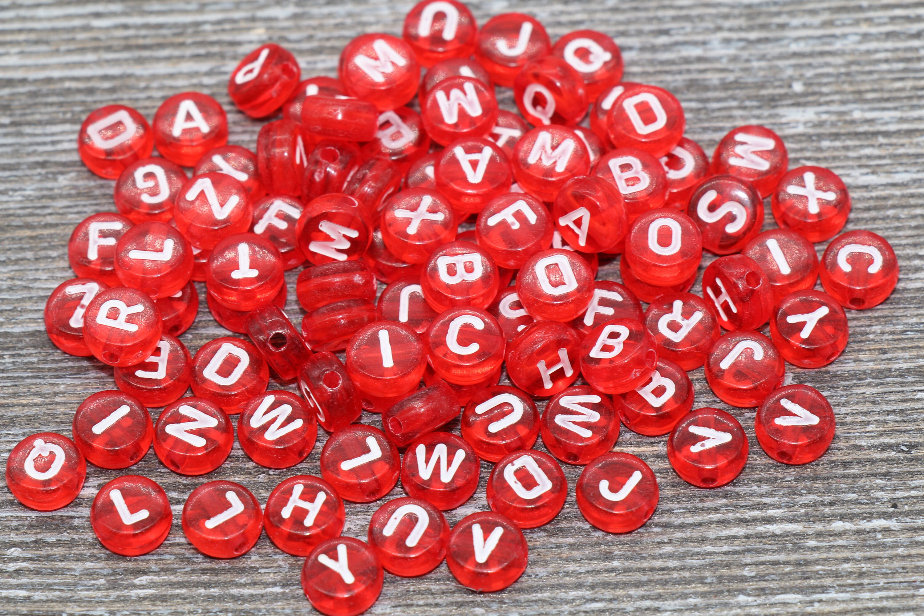 Red Acrylic Alphabet Letter Beads, 7mm #125 - Etsy