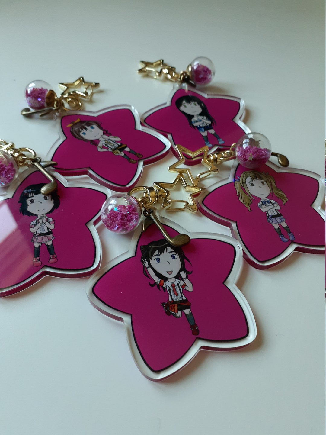 Bang Dream Bandori Poppin Party Double Sided Clear Acrylic Keychain ...