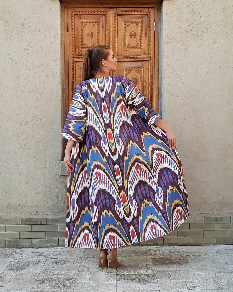 Handwoven Uzbek Ikat Chapan coat robekaftan jacket. - Etsy