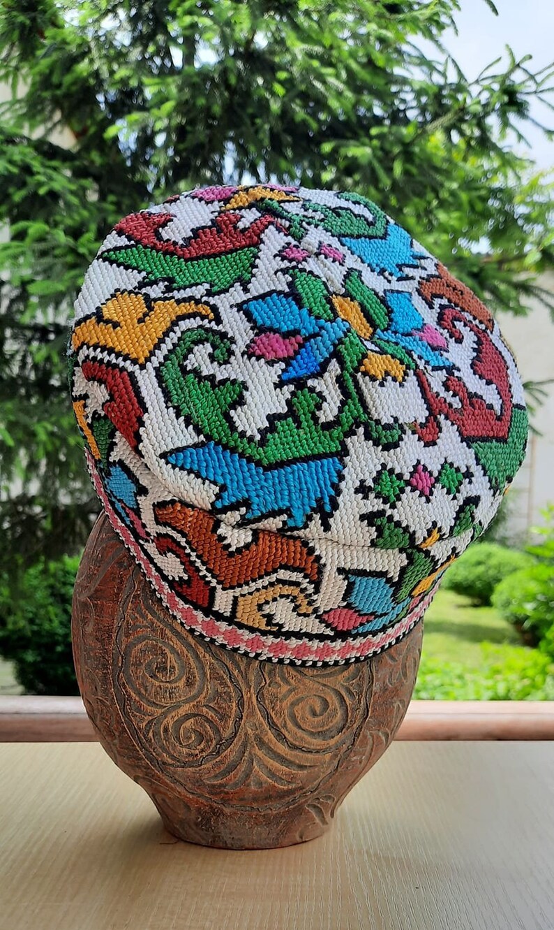 Traditional Uzbek Hand Embroidery Head Wear duppi Cap - Etsy