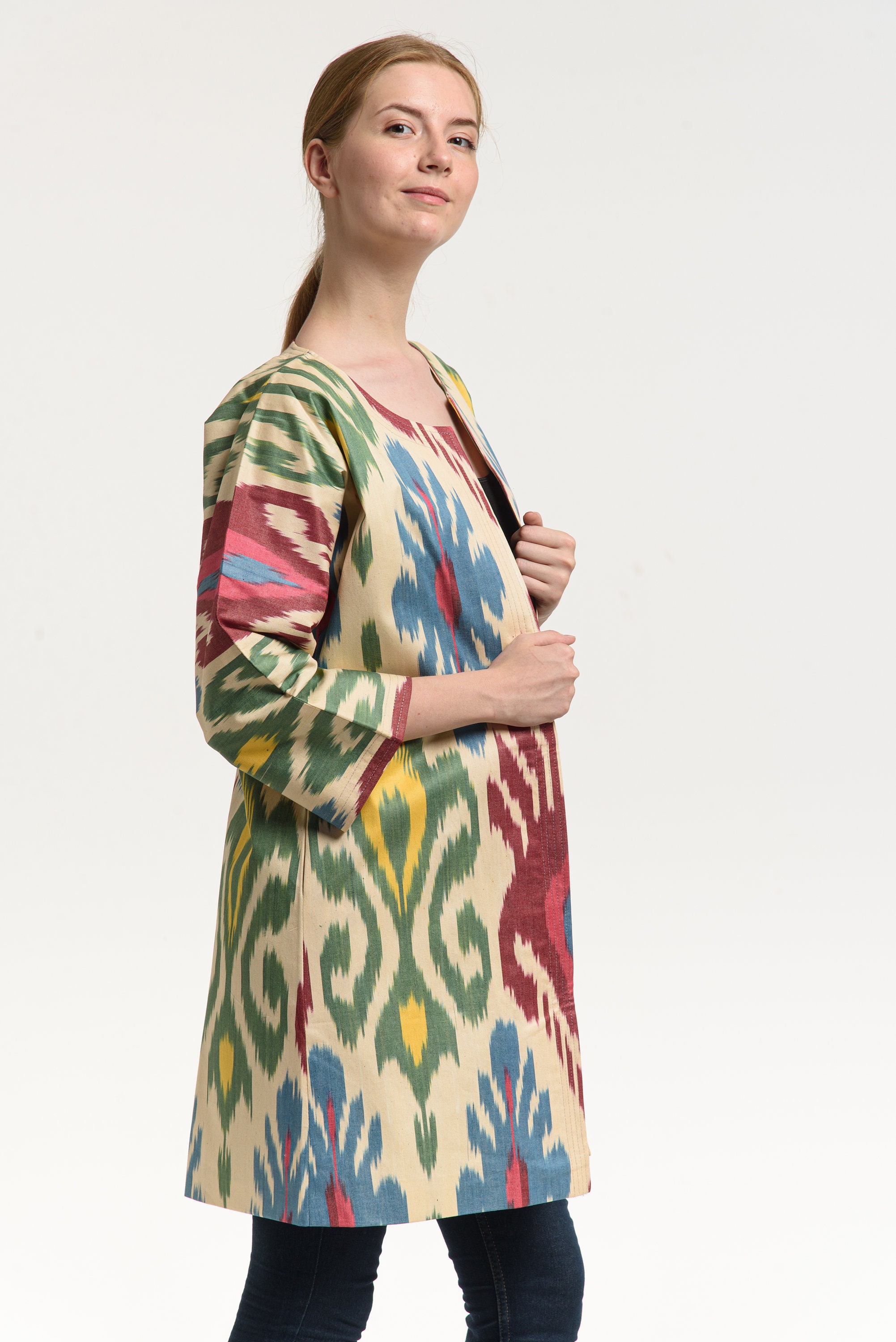 Handwoven Uzbek Ikat Chapan coat robe Kaftan jacket. - Etsy