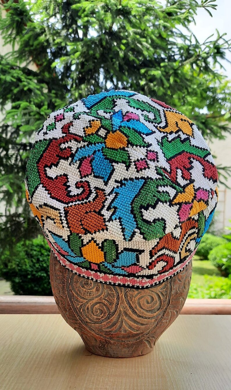 Traditional Uzbek Hand Embroidery Head Wear duppi Cap - Etsy
