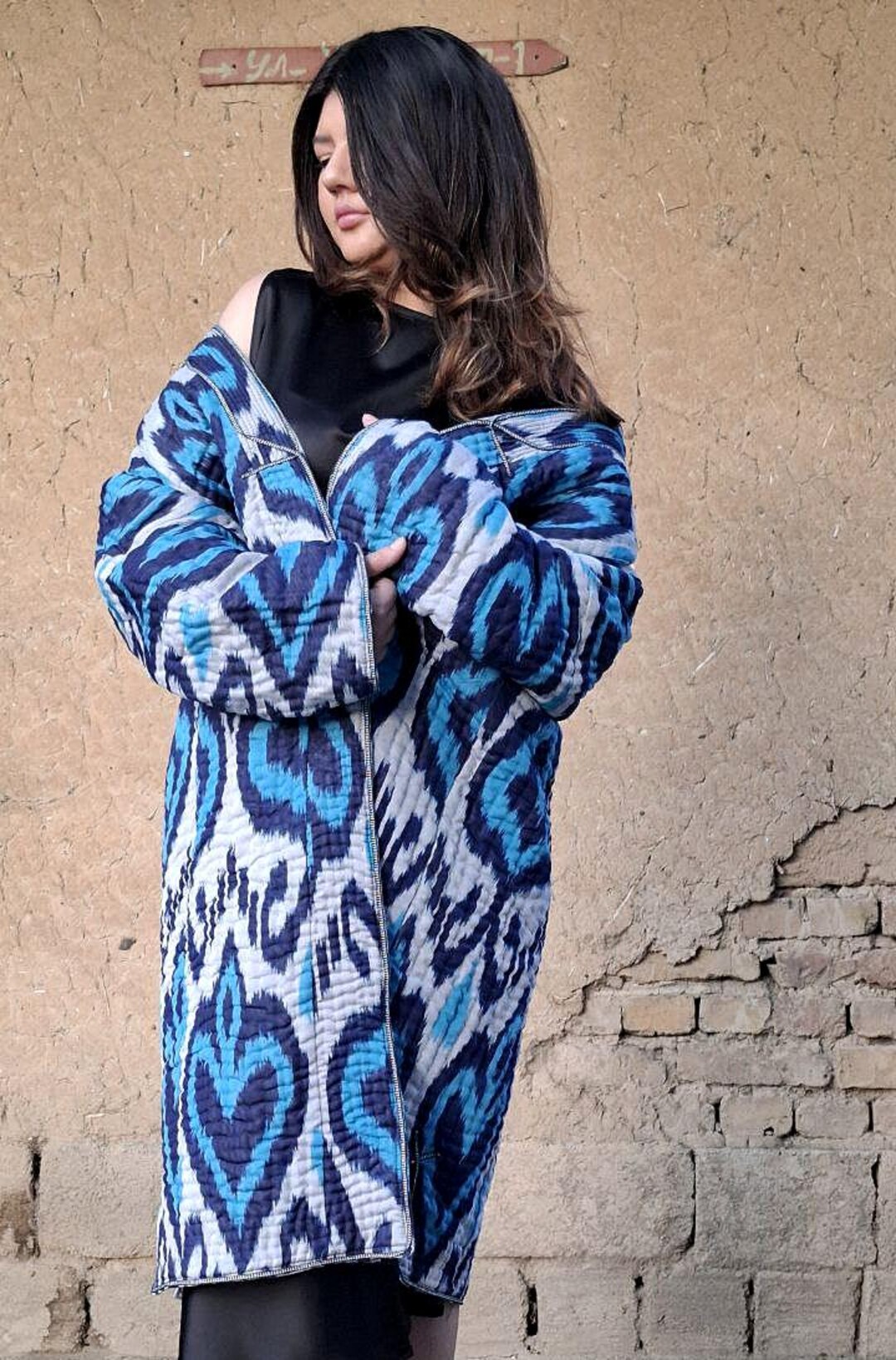 Uzbek Handmade Warm Quilted Chapan, Coat, Robe From a Vintage Bekasam ...
