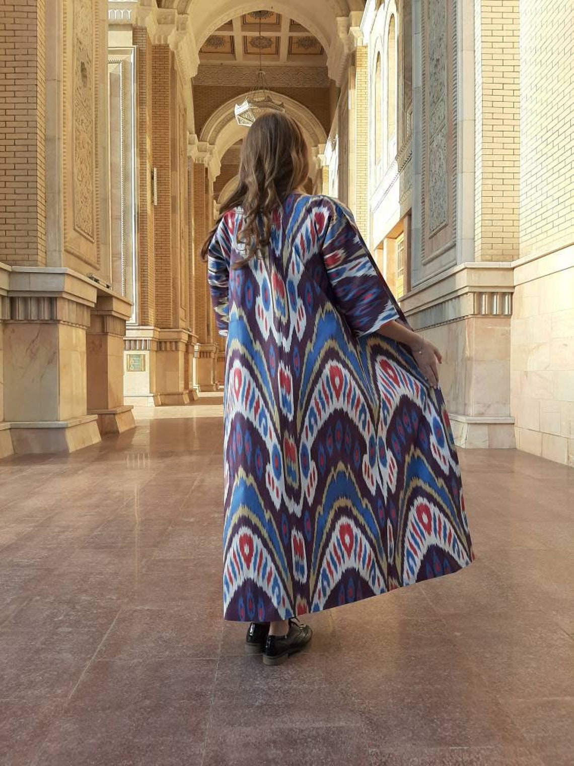 Handwoven Uzbek Ikat Chapan coat robekaftan jacket. | Etsy