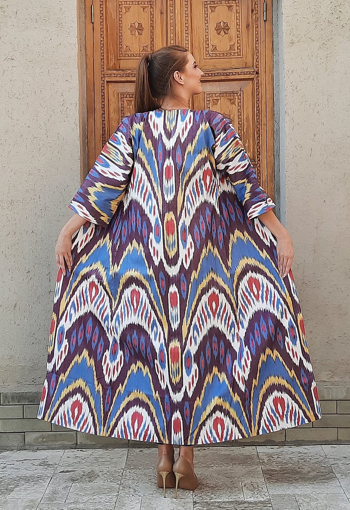 Handwoven Uzbek Ikat Chapan coat robekaftan jacket. - Etsy