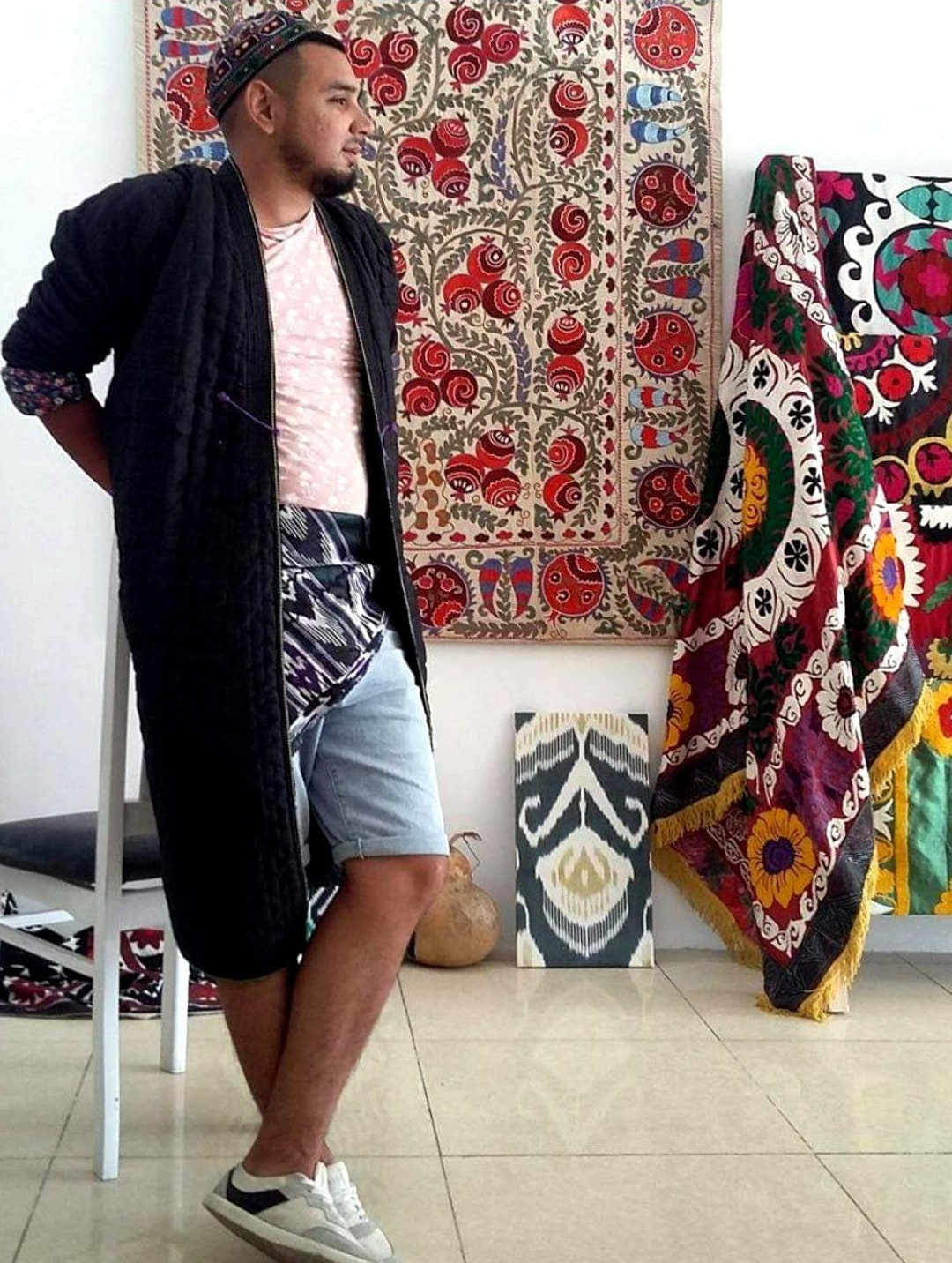 Uzbek Handmade Warm Quilted Chapan, Coat, Robe .unisex, Free Size. - Etsy