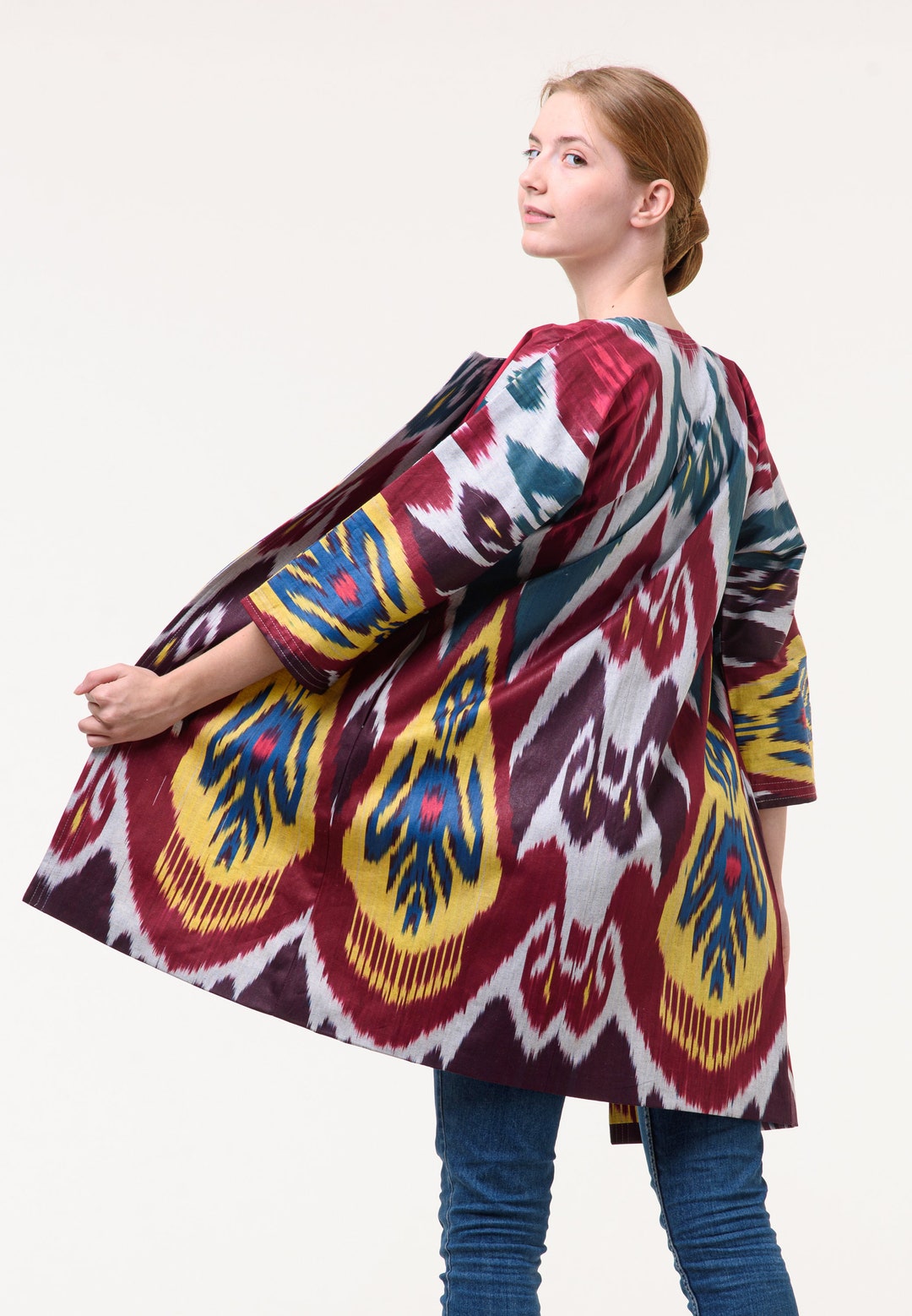 Handwoven Uzbek Ikat Chapan ,coat ,robe,kaftan ,jacket,clothing From ...